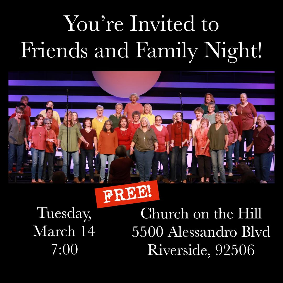 Friends & Family Night - Mar 14, 2023 | Inland Empire Chorus